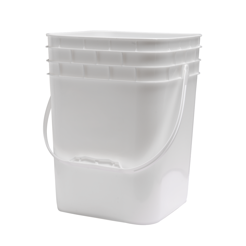 Container Supply Co. | Food-Grade Pails | 4 Gal Square Plastic